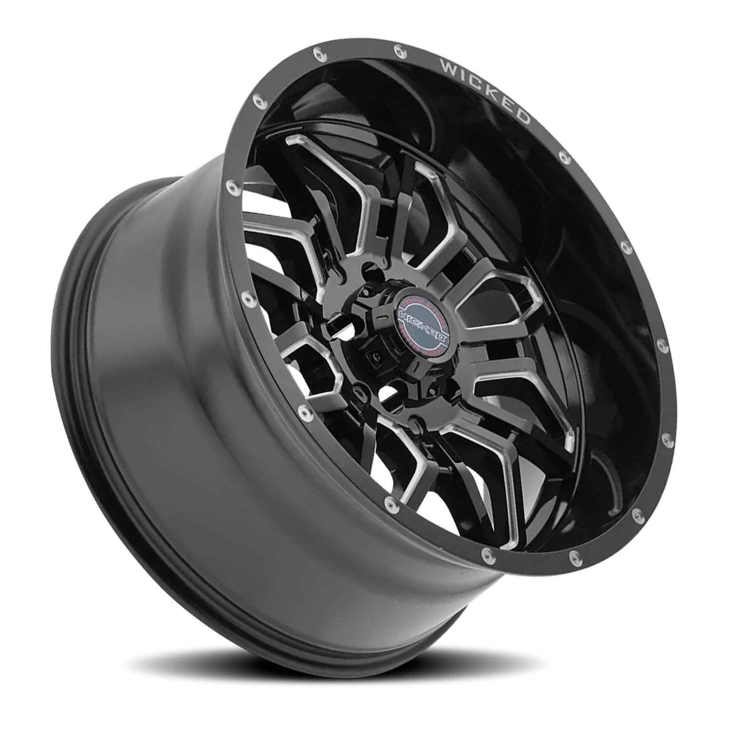 W909B Gloss Black Milled - WICKED OFF-ROAD WHEELS