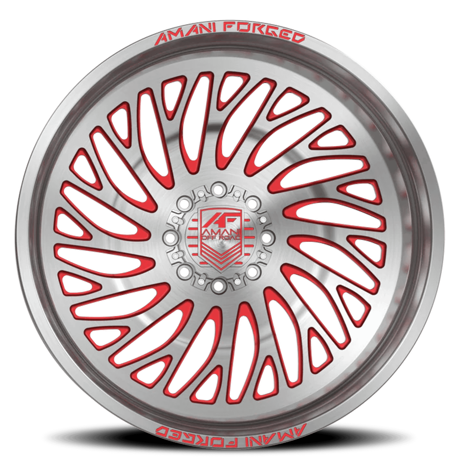 Amani Forged Vamos Dually BR Rims & Wheels Brushed Silver w/ Red , 8.25 ...